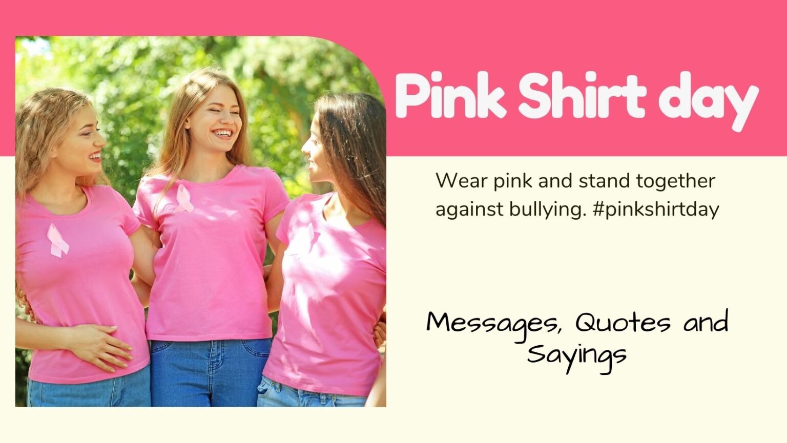 Pink Shirt day Messages, Quotes, and Sayings - WishWhispers